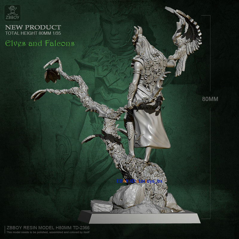 Unpainted 1/35 Scale Resin Female Hunter 80MM Model Kits GK Unassembled ...