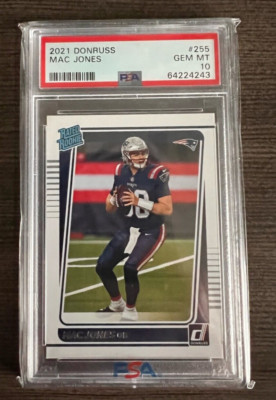 2021 Panini Donruss MAC JONES ROOKIE Card PSA 10 Gem Mint Rated RC 255 ...