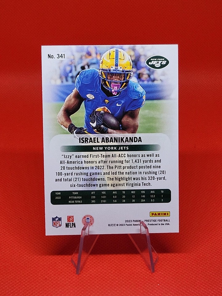 Israel Abanikanda 2023 Prestige RC Rookie #341 New York Jets Pittsburgh ...