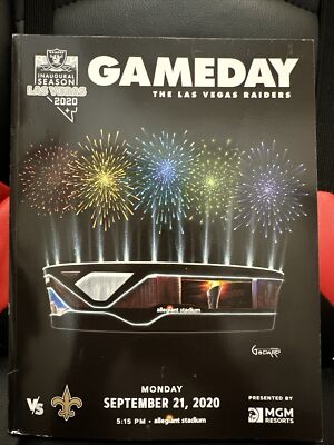 Las Vegas Raiders 2020 Inaugural Allegiant Stadium Game Day Program 9 ...