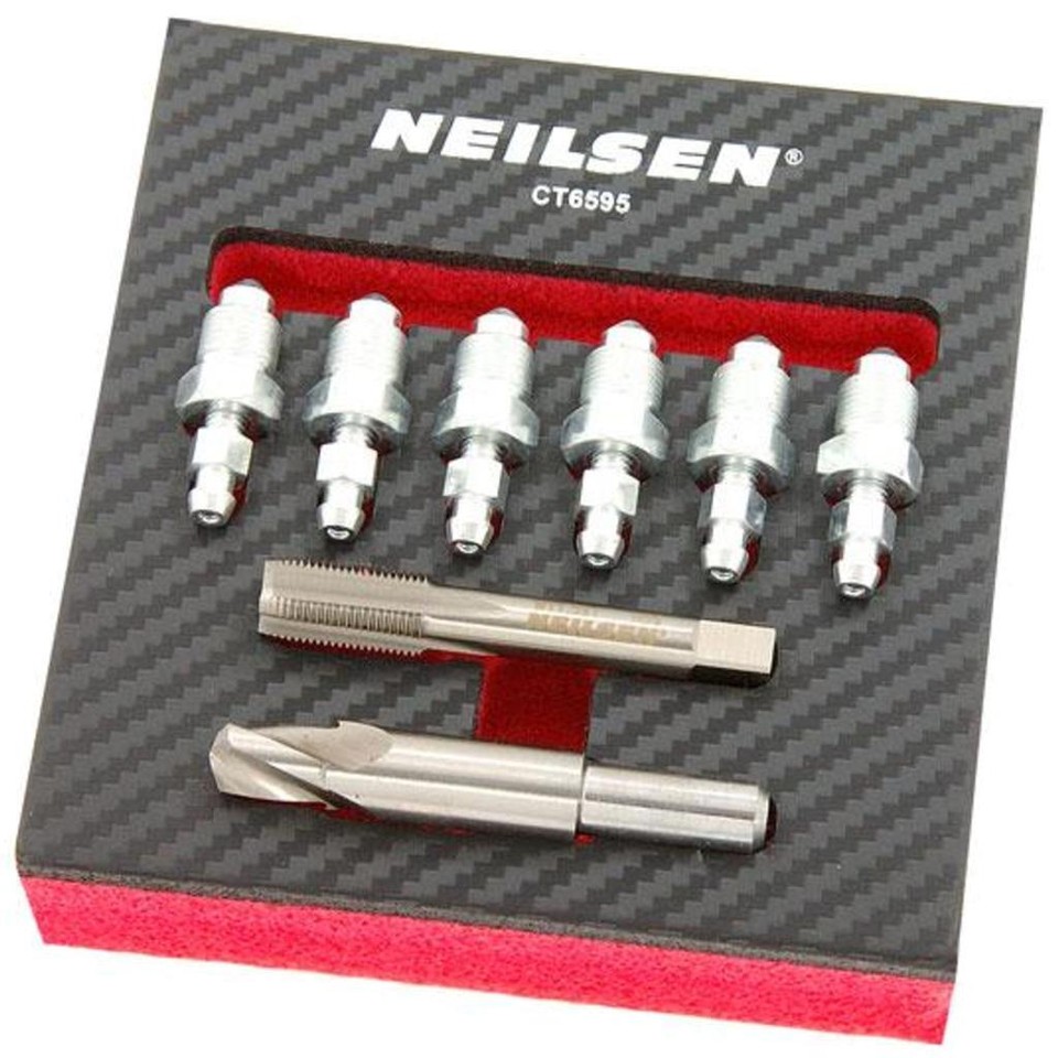 Neilsen 8pc Brake Caliper Bleed Nipple Thread Repair Inserts Kit Set ...