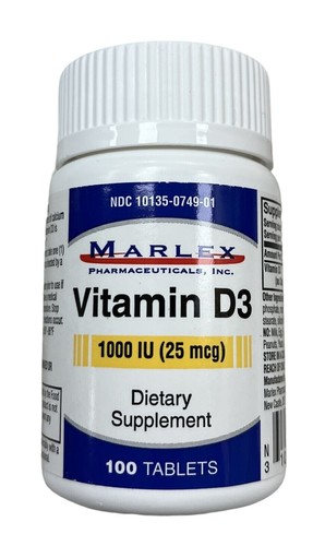 Marlex Vitamin D3 1000 IU (25mcg) 100 tablets __ | eBay