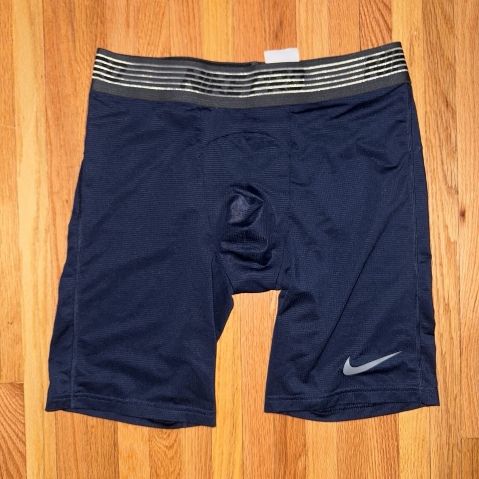 Men’s Nike Navy Blue Compression Shorts L Workout Wear Jock Gym Gear ...