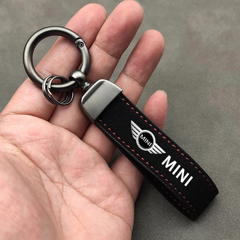 Suede Leather Car Keychain keyring Car Key Accessories For MINI Cooper ...