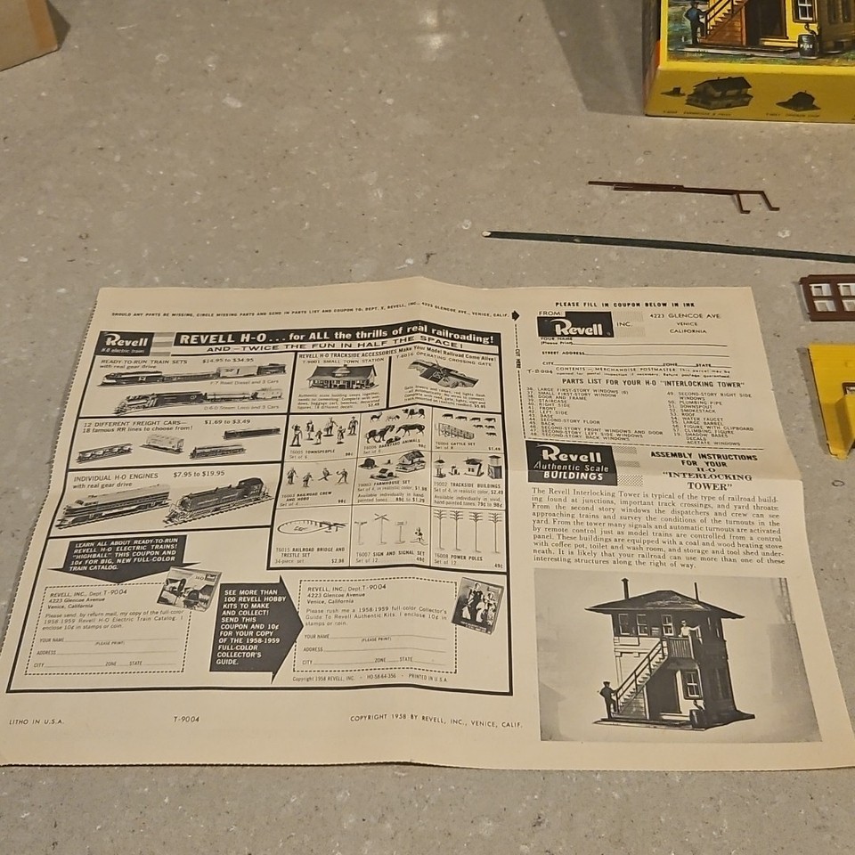 1958 Revell Authentic Scale Building HO Interlocking Tower W/ Box ...