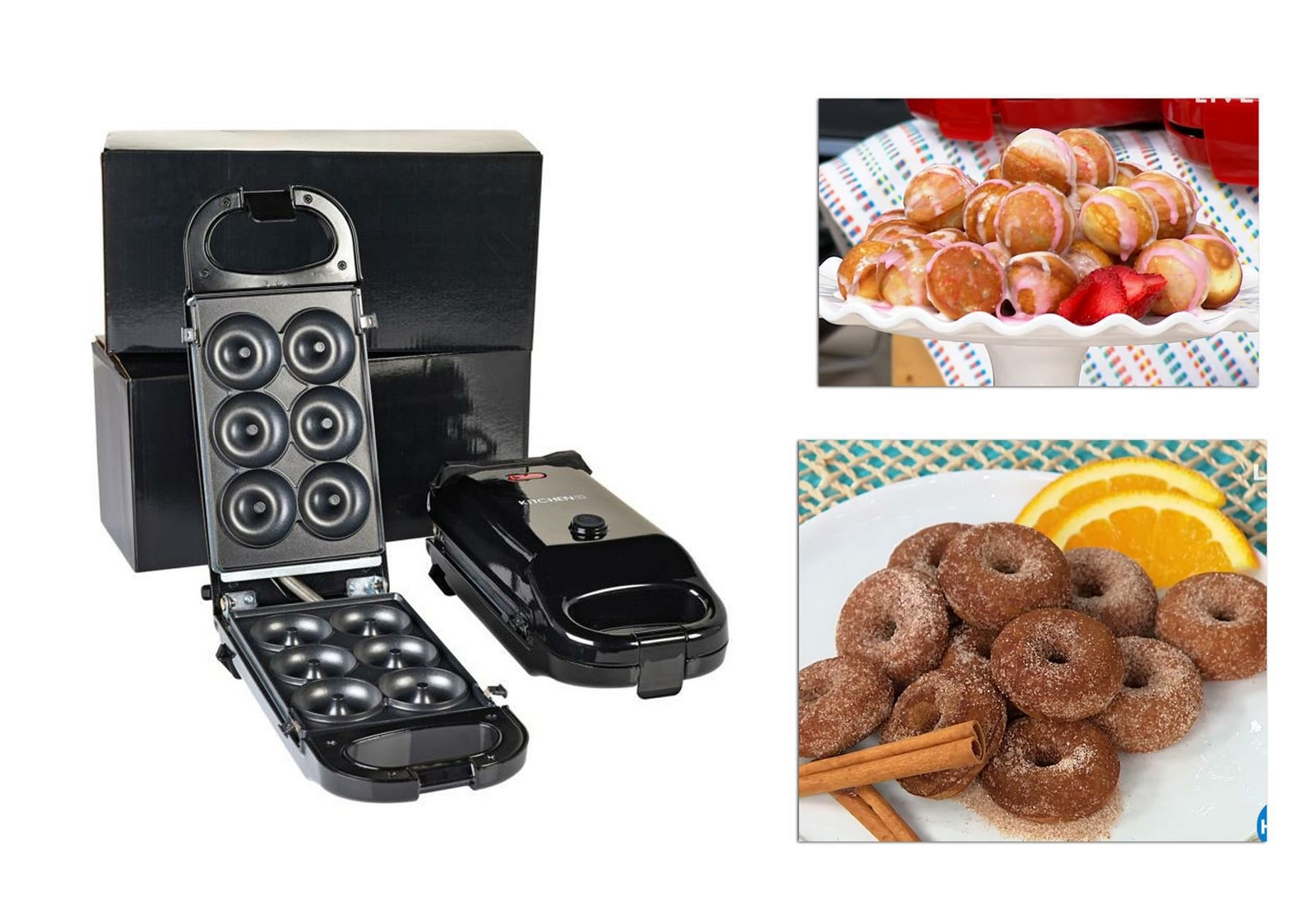Kitchen HQ 2-Pack Donut And Donut Hole Maker, Black | eBay