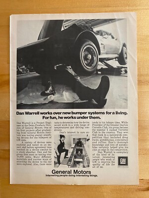 1973 Original Ad General Motors Dan Warrell Works On the New Bumper ...