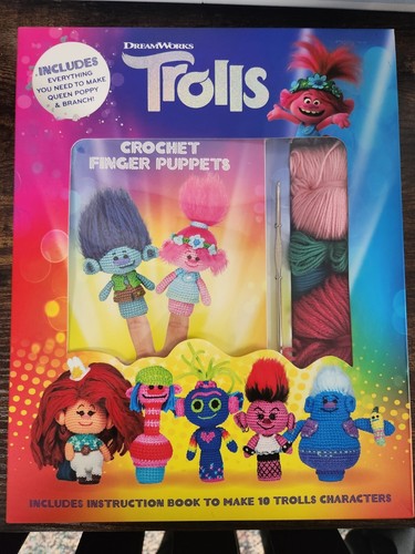 DreamWorks Trolls Crochet Finger Puppets Yarn Craft Kit Queen Poppy ...