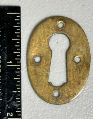 VINTAGE OLD ANTIQUE SOLID BRASS FANCY ESCUTCHEON KEY HOLE KEYHOLE COVER ...