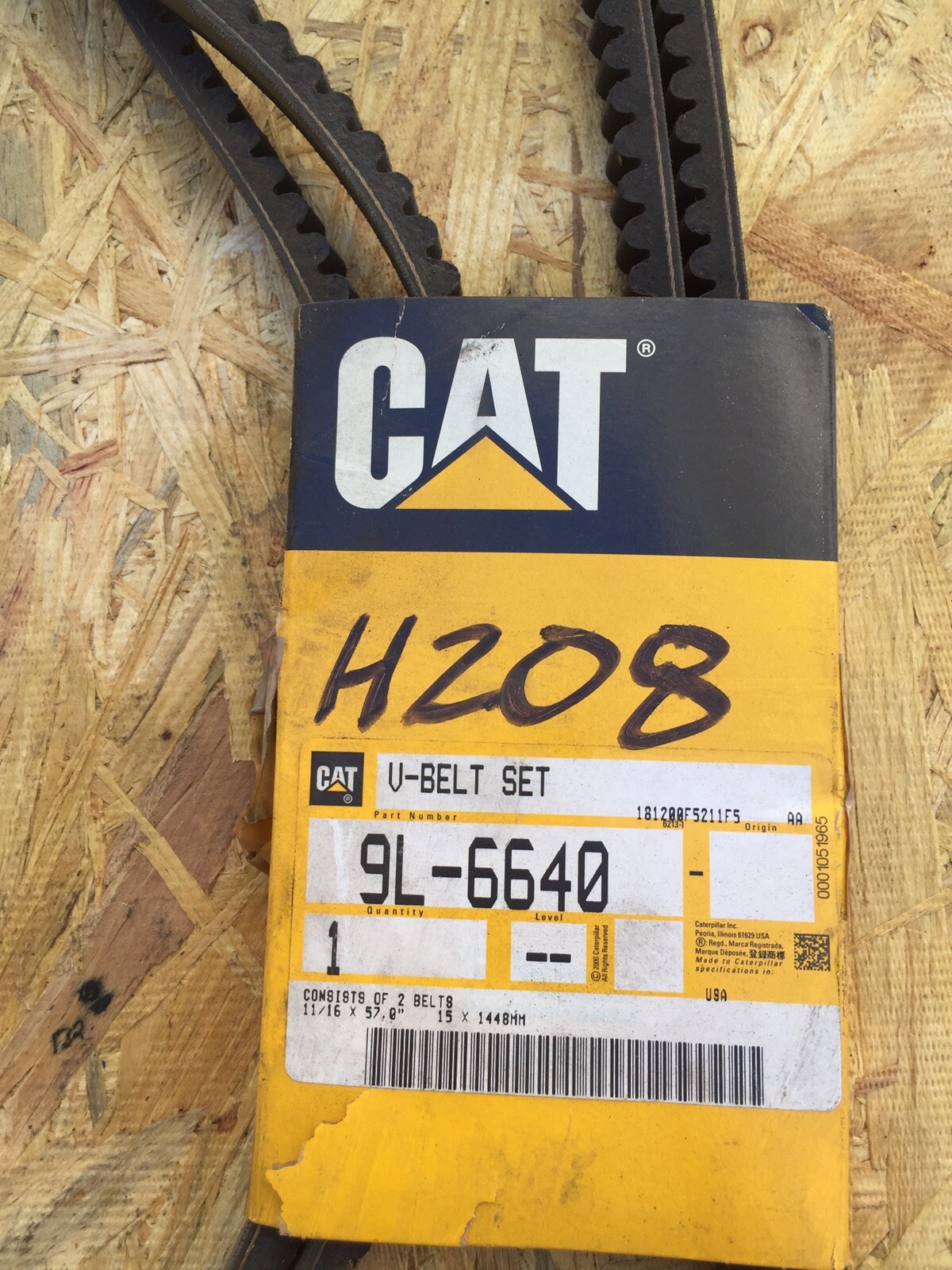 Caterpillar Oem V-belt Set (2 Belts) 9L-6640. Cat Nos Belt Set (2 ...