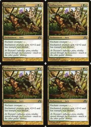 4x MTG 2013 UNFLINCHING COURAGE, ENCHANTMENT AURA, MAGIC CARD x4 copies ...