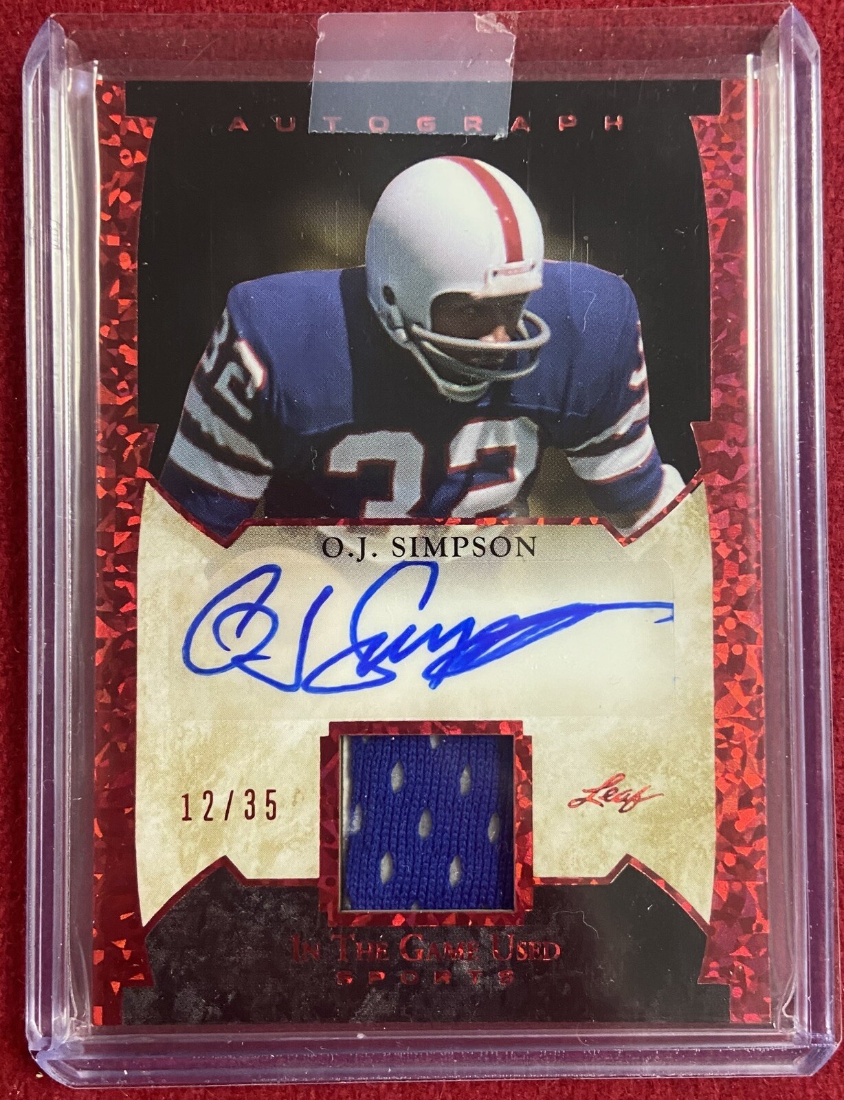2022 Leaf O.J. SIMPSON Auto Autograph Game Used Jersey Patch Relic ...