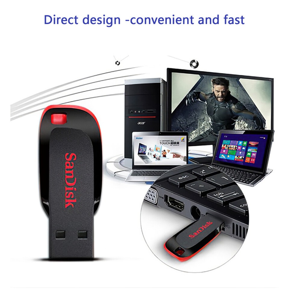 2TB USB Flash Drive Memory Stick Pen High-Speed U Disk Data Storage PC ...