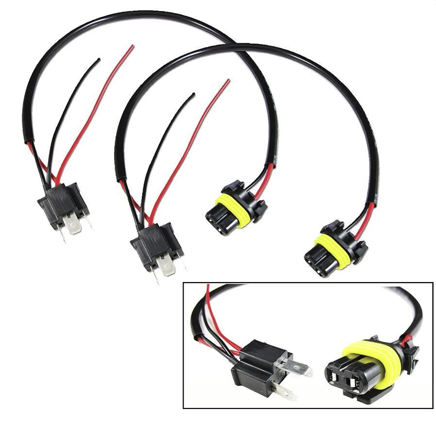 One PAIR H4 9003 HB2 HID wire CONNECTOR harness POWER wires plugs ...