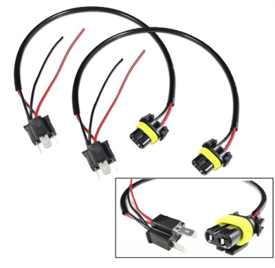 One PAIR H4 9003 HB2 HID wire CONNECTOR harness POWER wires plugs ...