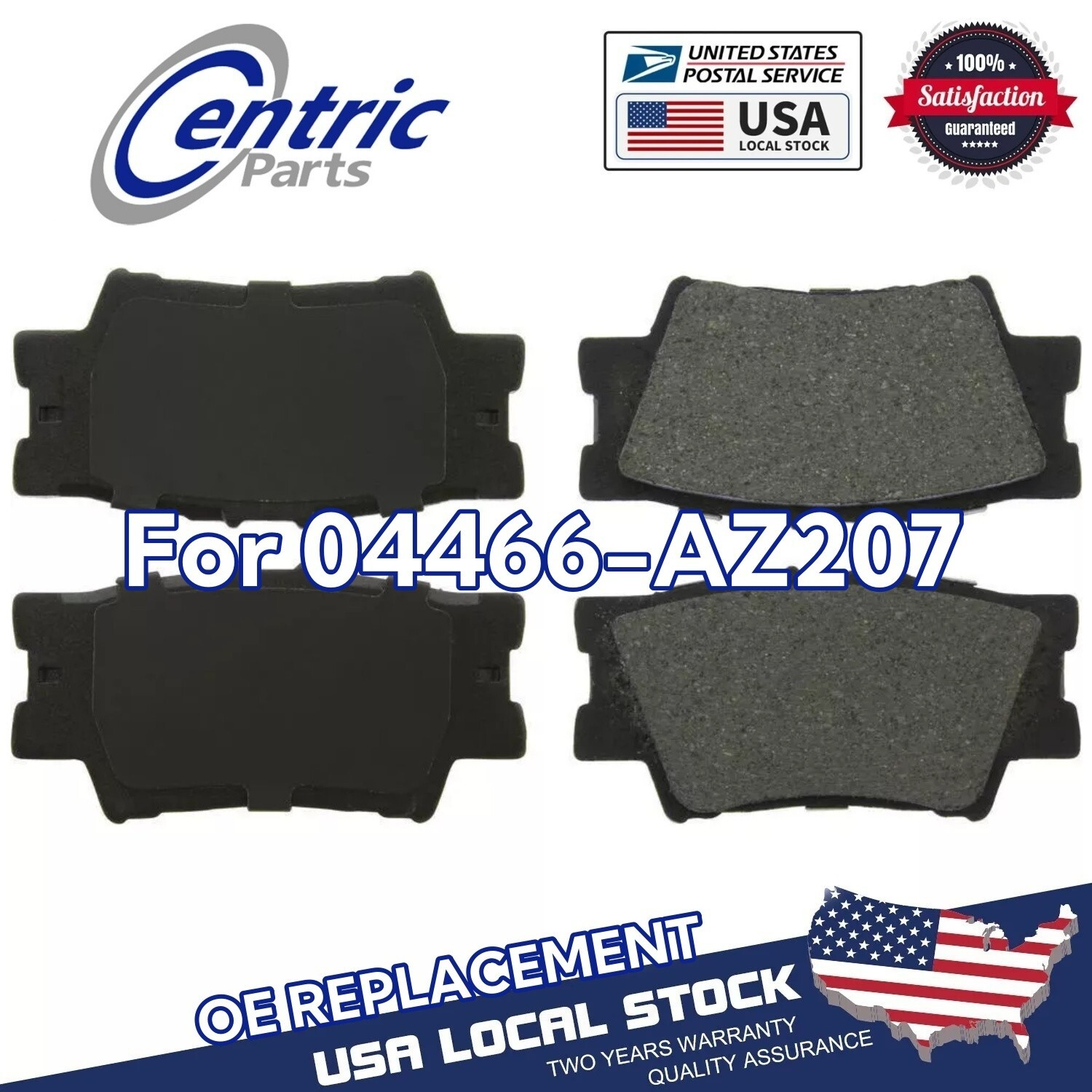 Replace Toyota Camry OEM Rear Brake Pads Set of 4 04466-AZ207 2009-2018 ...