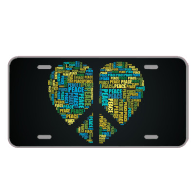 Custom Novelty License Plate With Heart Made Out Of Peace Words Design ...