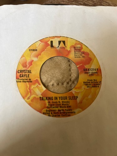 Crystal Gayle - Talking In Your Sleep 7" Vinyl 45 RPM 1978 Pop Folk ...