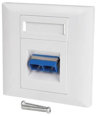 1 Gang Twin SC Fibre Optic Faceplate, White - 60201PI LABGEAR | eBay UK