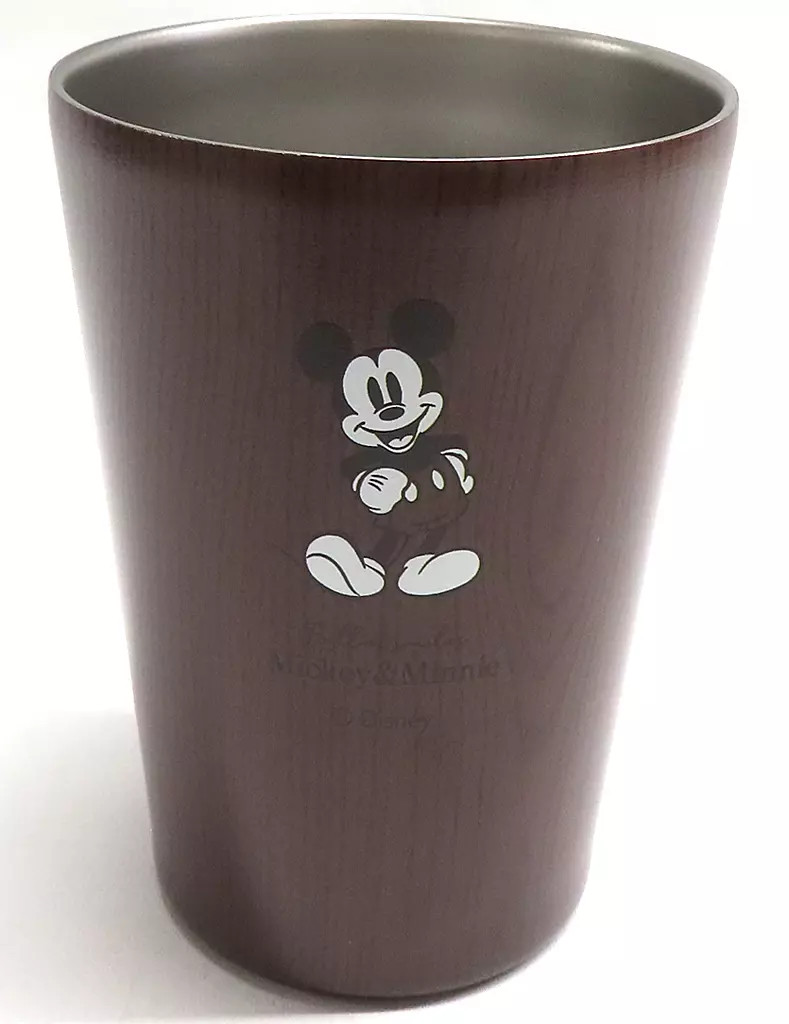 Disney Mickey Wood Grain Stainless Steel Tumbler Mug 8.5x12cm Durable ...