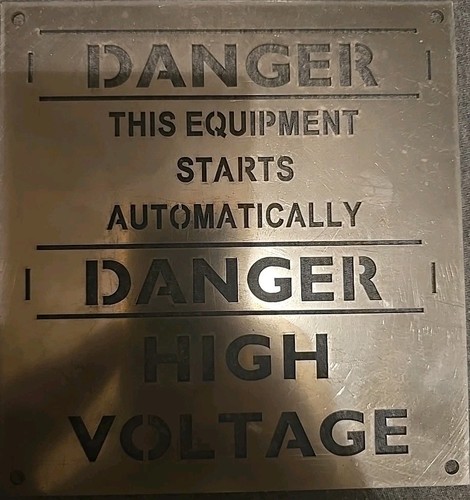 Vintage Automatic Equipment Danger/ High Voltage Signs. Will Not Bend ...