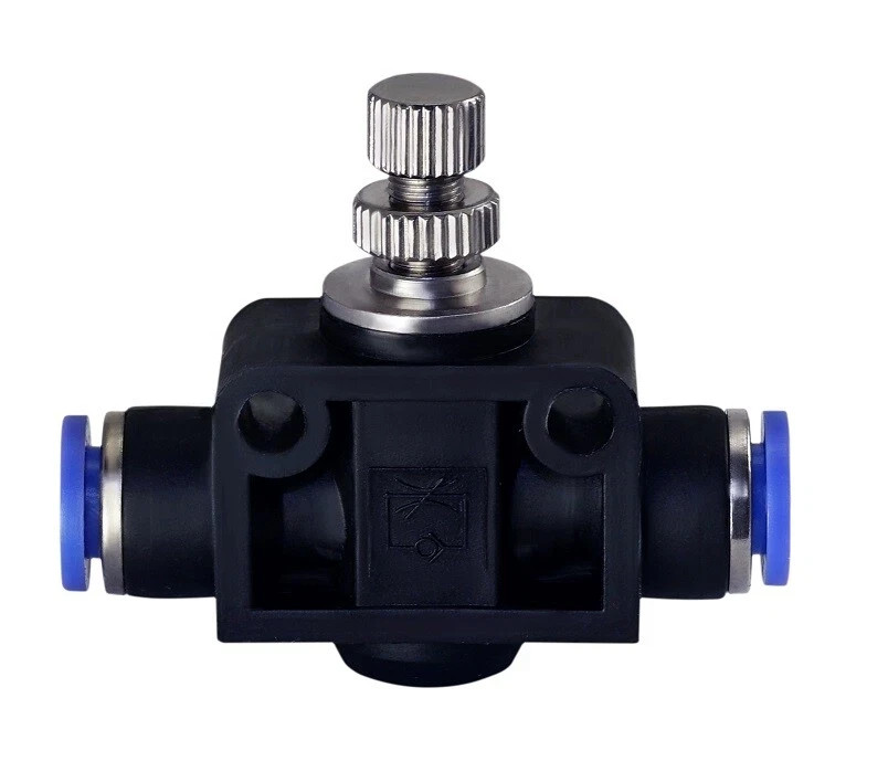 Pneumatic Air Flow Speed Control Valve Tube OD 4mm, Push In Fitting, 5 ...