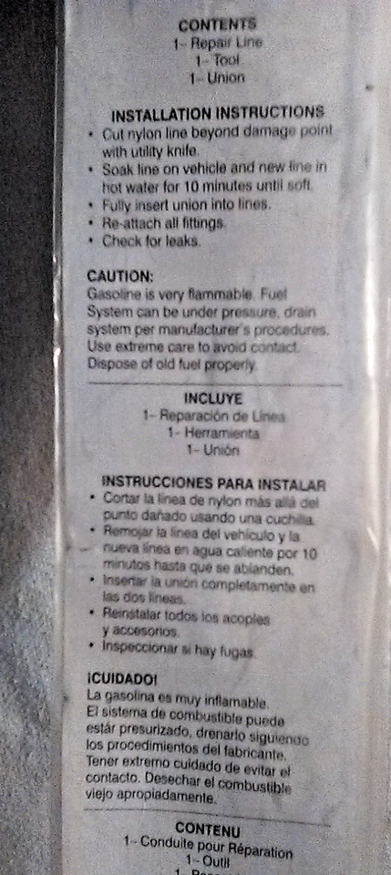 NAPA Ford Nylon Fuel Line Repair Kit 730-4917 Dorman USA with fuel line ...