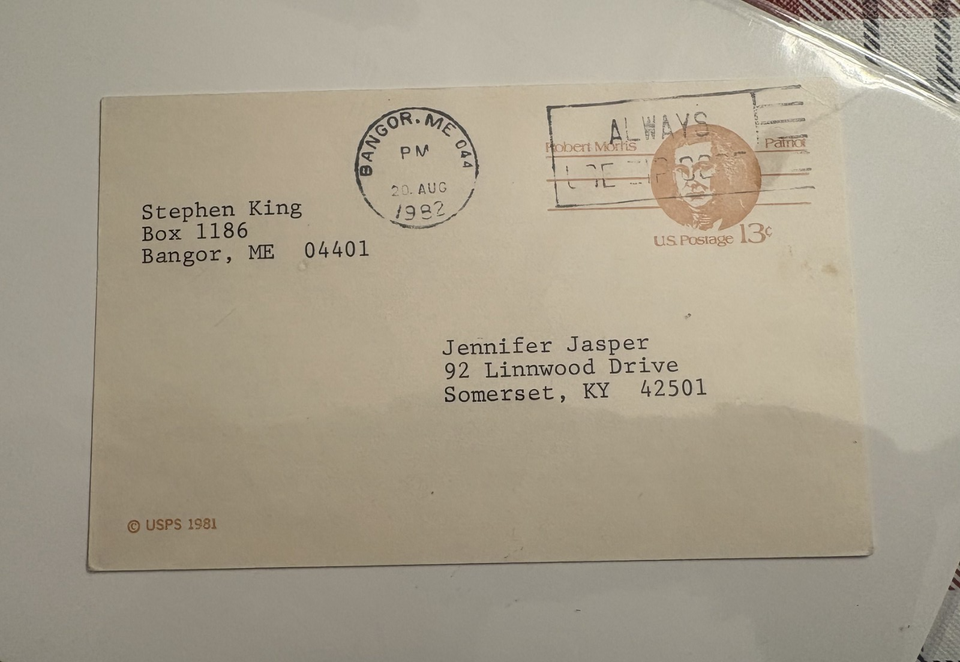 Signed Stephen King Autographed Dated Card Letter The Stand Different ...
