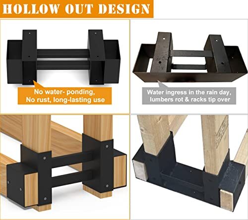 Outdoor Firewood Rack Brackets Kit for Fire Wood Pile Storage ...