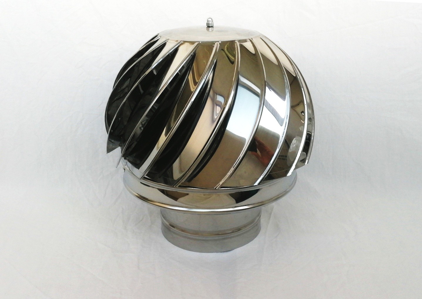 CHIMNEY SPINNER COWL Stainless Steel Spinning Wind Rotating Cap fit 100 ...