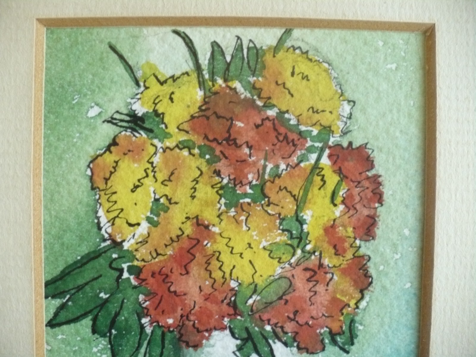 HELEN HUTTON ORIG WATERCOLOR_FLOWERS IN VASE_READY TO HANG_FREE ...