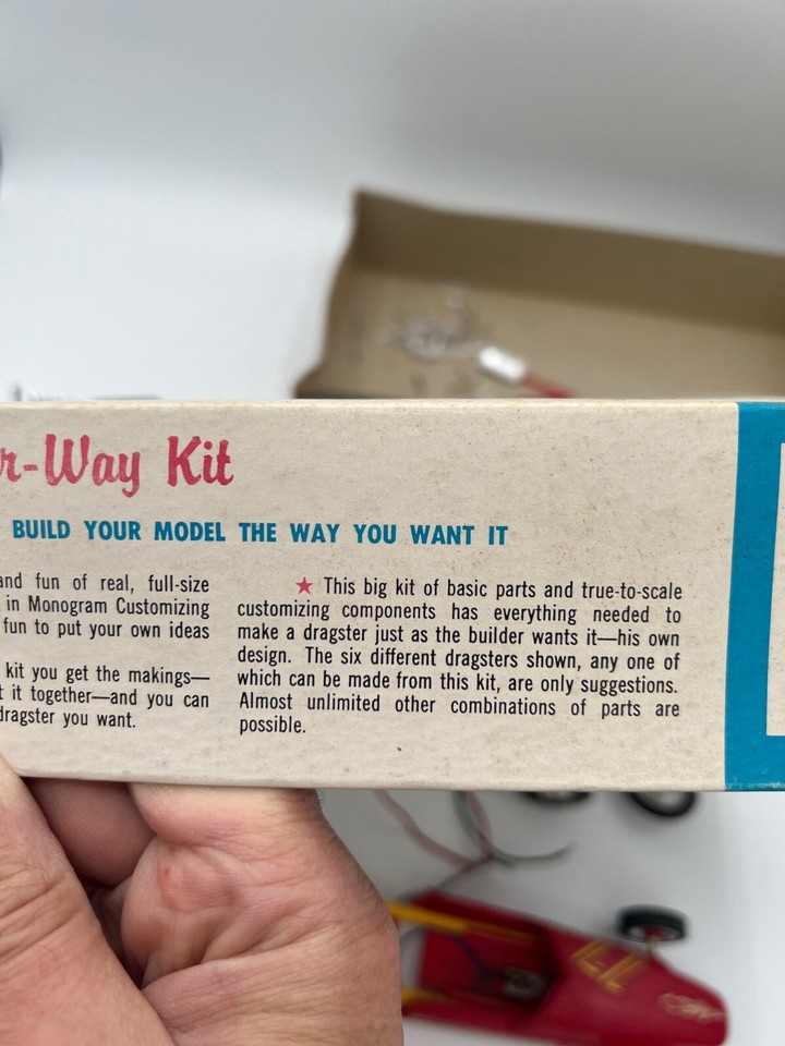 VINTAGE MONOGRAM THE SIZZLER CUSTOMIZING DRAGSTER CAR MODEL KIT ...