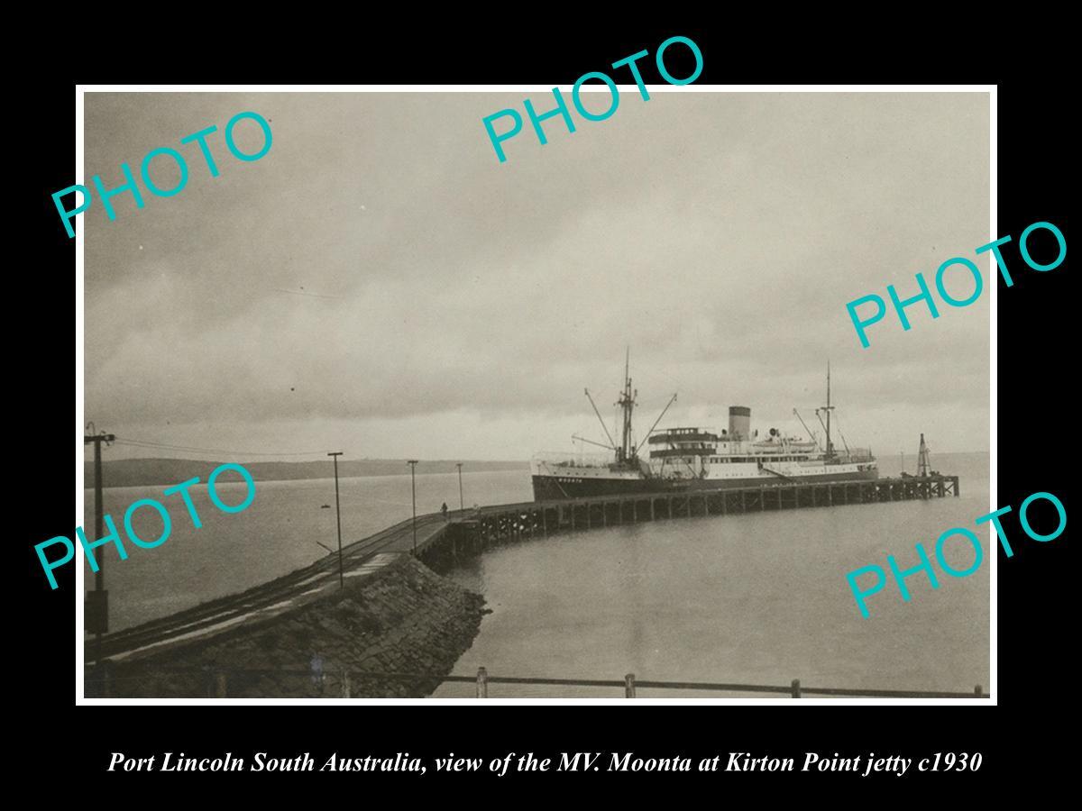OLD POSTCARD SIZE PHOTO OF PORT LINCOLN SA MV MOONTA AT KIRTON POINT ...