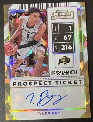 Tyler Bey On Card Auto 2020 Contenders Draft Picks Cracked Ice 21/23 | eBay