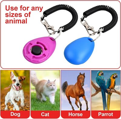 Pet Puppy Dog Cat School Training Teaching AID Obedience Tool Clicker ...