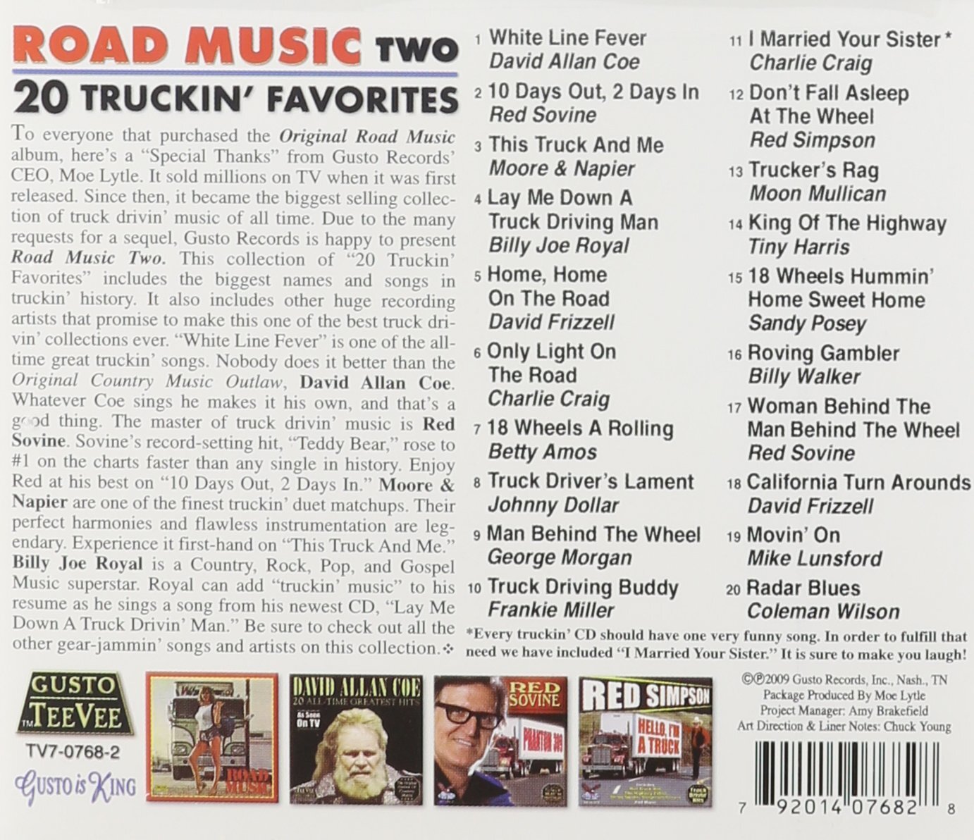 VARIOUS ARTISTS Road Music Two: 20 Truckin' Favorites (CD) (US IMPORT ...