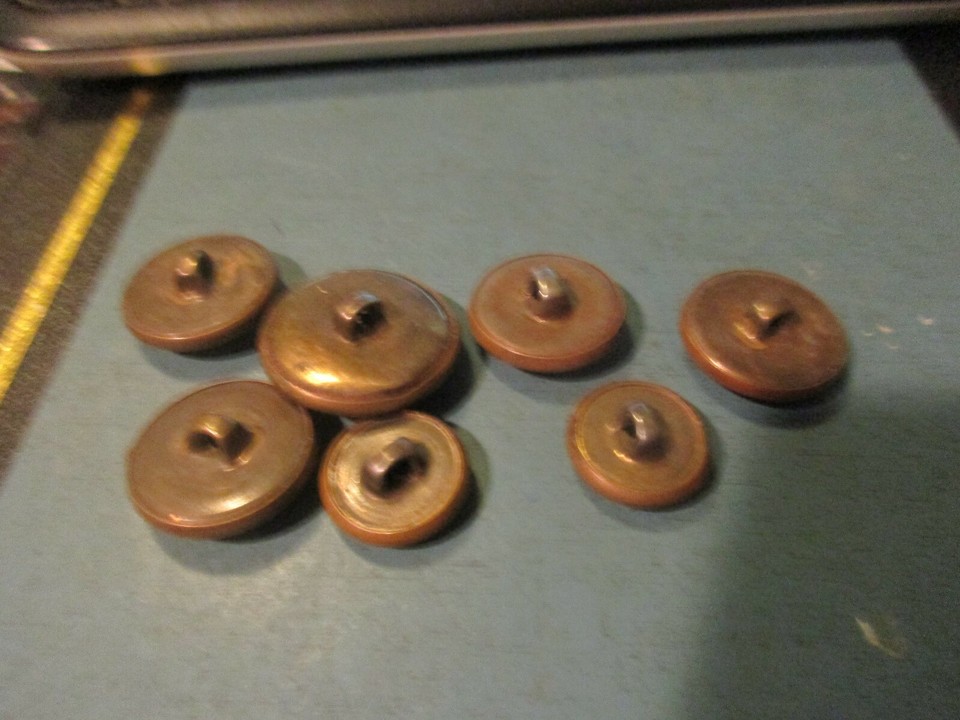 7 Vintage Brass Navy Buttons | eBay