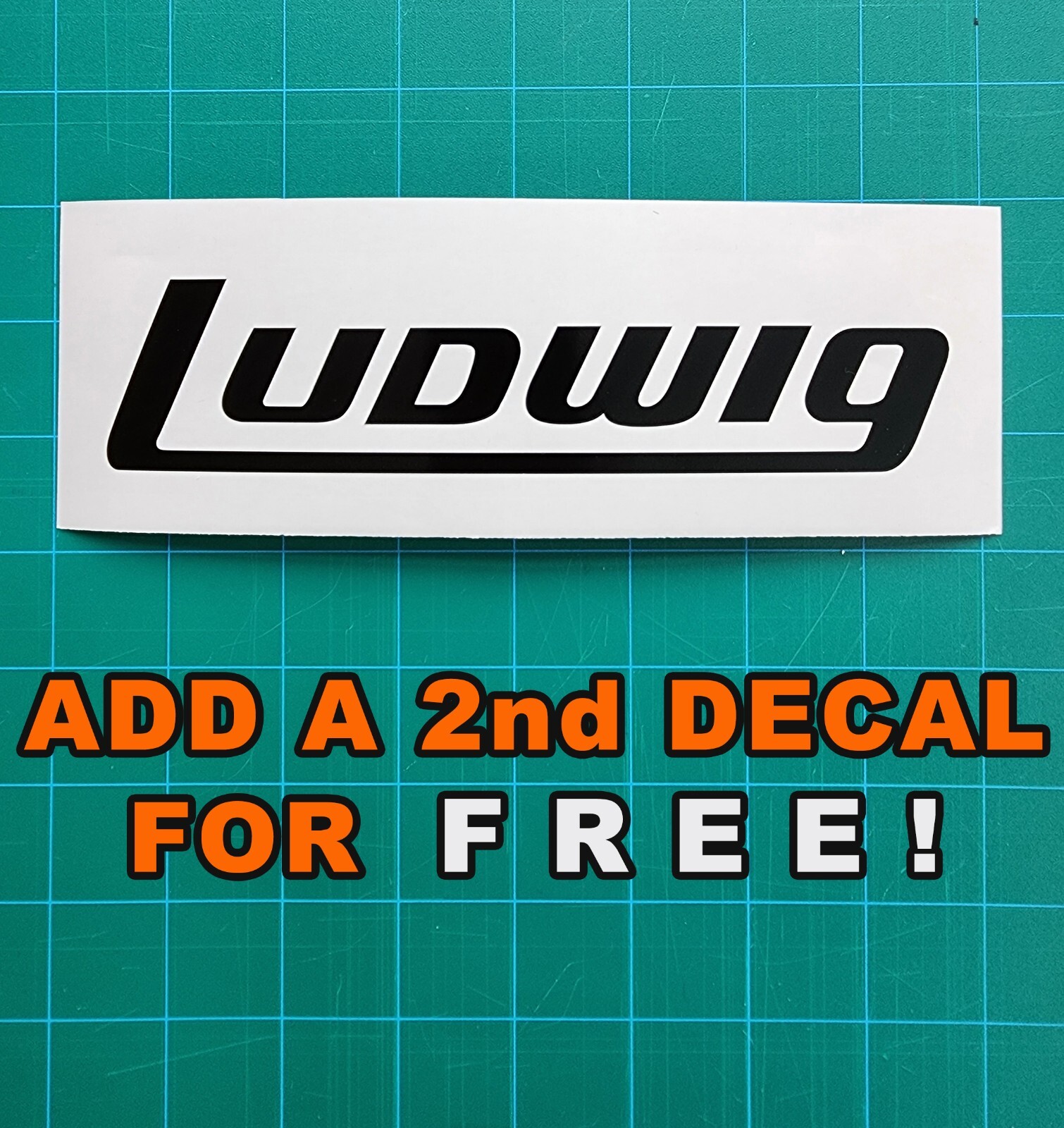 Ludwig Logo Bass Drum Decal Sticker available in multiple colors BOGO ...