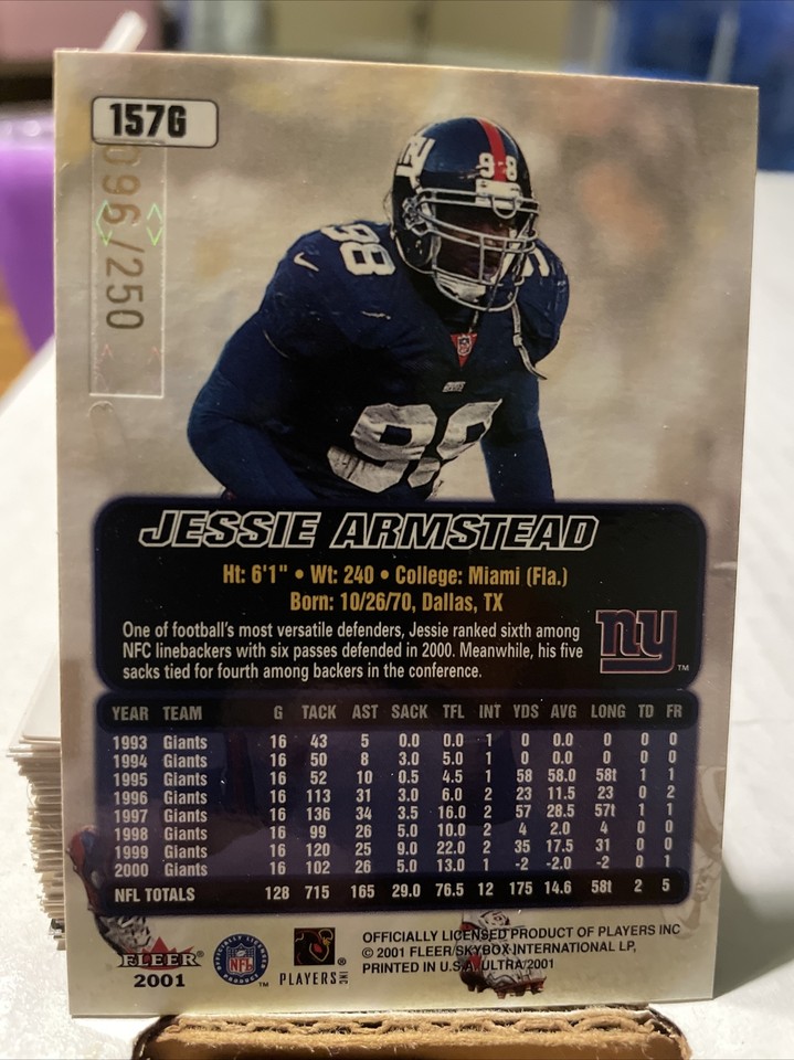 2001 Fleer Ultra Gold Medallion Edition 96/250 Jessie Armstead Giants ...