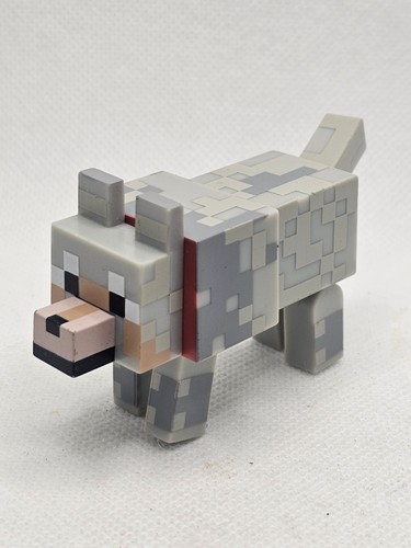 Minecraft TAMED WOLF DOG Action Figure Toy 2020 Jazwares Mojang Red ...