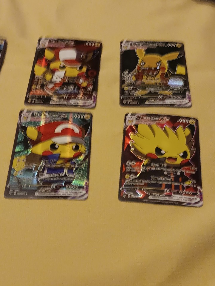 8 Pikachu Pokémon Card Holo GX VSTAR VMAX GX EX Cosplay Art/ 1 Van Gogh ...
