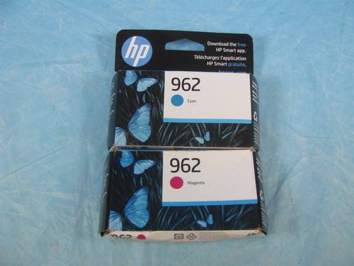 BUNDLE OF 2 HP 962 INK CARTRIDGE - 1x CYAN 1x MAGENTA - NEW - FREE ...