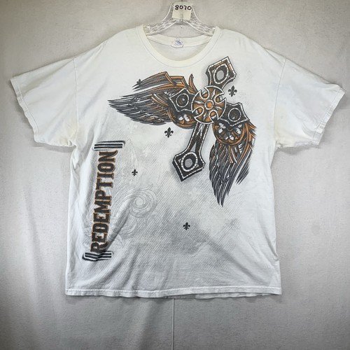 Vintage Y2K Redemption Grunge Emo Affliction Style Tee XL Wear Fade ...