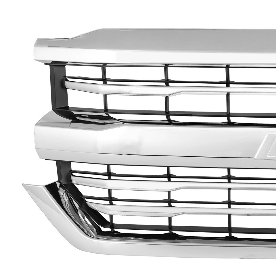 For Chevrolet Silverado 1500 2016-2018 Front Bumper Grille Chrome ...