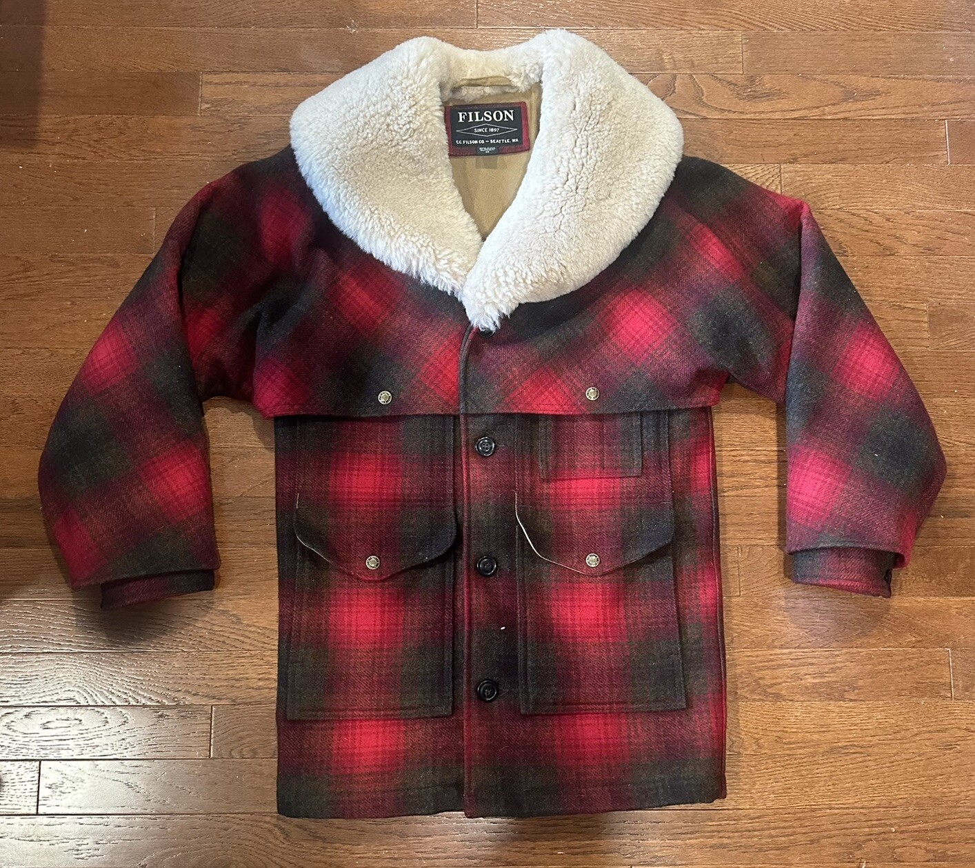 Filson Mackinaw Wool Packer Buffalo Print Shearling C… - Gem