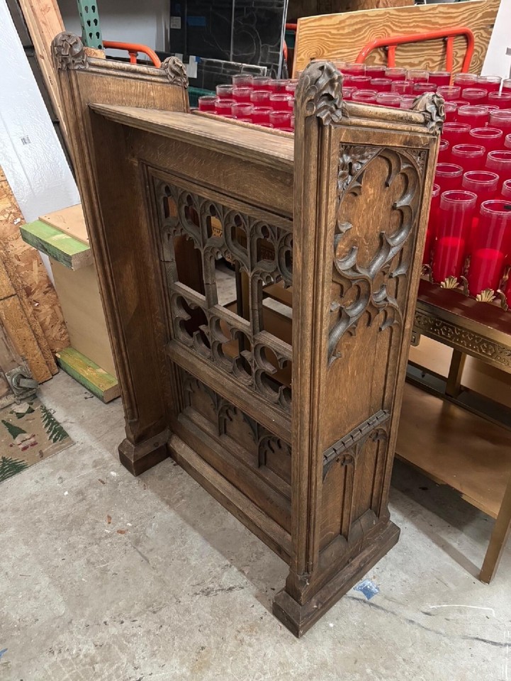 + Antique Hand Carved Wood Pulpit (c.1880's) Lectern, Ambo, Readers ...