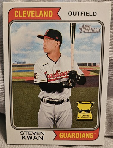 2023 Topps Heritage Steven Kwan #232 Cleveland Guardians Gold Rookie ...