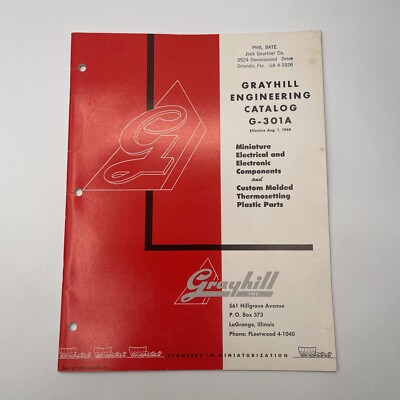 Grayhill Engineering Catalog G-301A for Miniature Electronic Components ~ 1960 | eBay