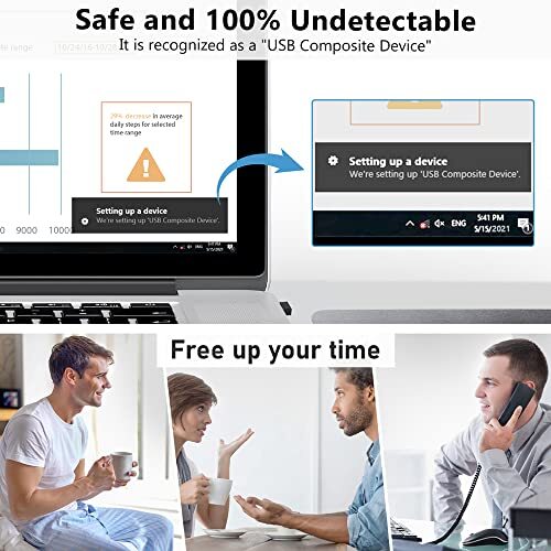 5Pcs Mouse Jiggler Undetachable Mover USB Port Keep PC Awake for ...