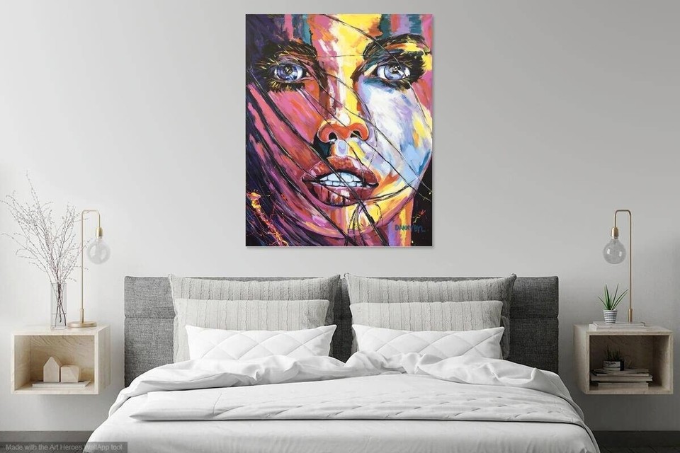 Big Eyes Beautiful Face Original Fine Art Painting DAN BYL Contemporary ...